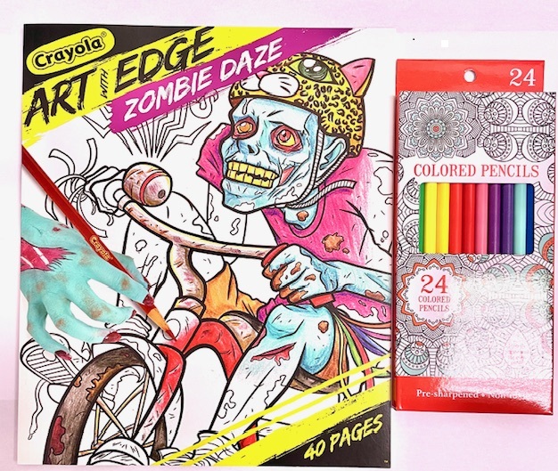 Zombies Book w/ 24 Pencil Crayons - Samko Party Services